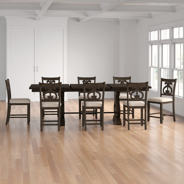 World Menagerie Parthenia 9 - Piece Extendable Trestle Dining Set & Reviews | Wayfair